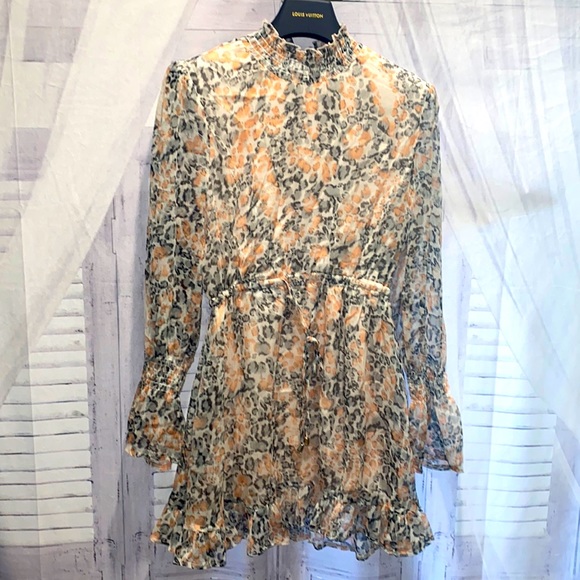 Dresses | Nwt Hello Molly Mock Neck Sheer Dress | Poshmark